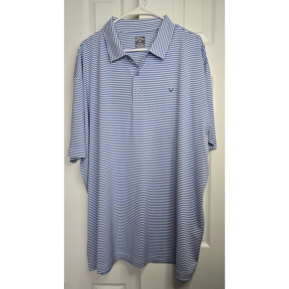 Callaway | Shirts | Callaway Mens Optidry Blue Striped Golf Polo Shirt ...